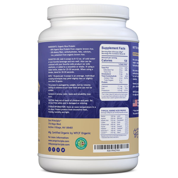 Buy Organic Brown Rice Protein Powder from $37.95 with Free Shipping